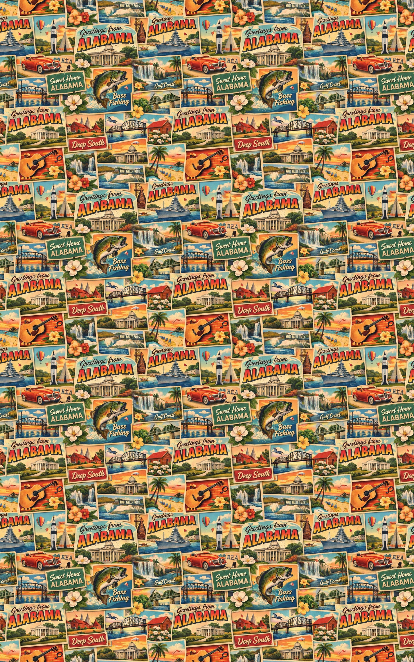 Alabama Postcard Memories Wrapping Paper – London Penny Gift Wrap