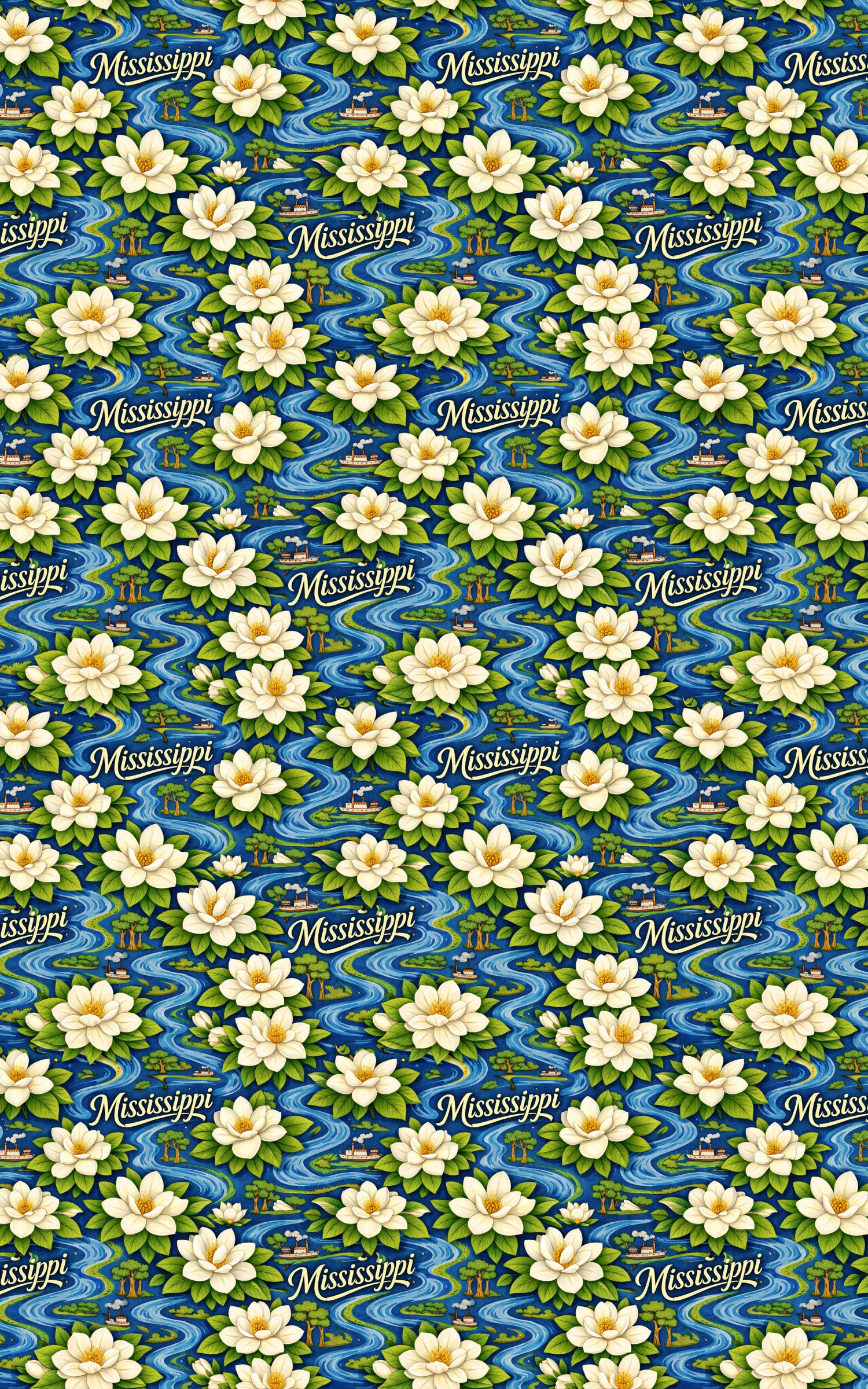 Mississippi River Magnolia Wrapping Paper – London Penny Gift Wrap