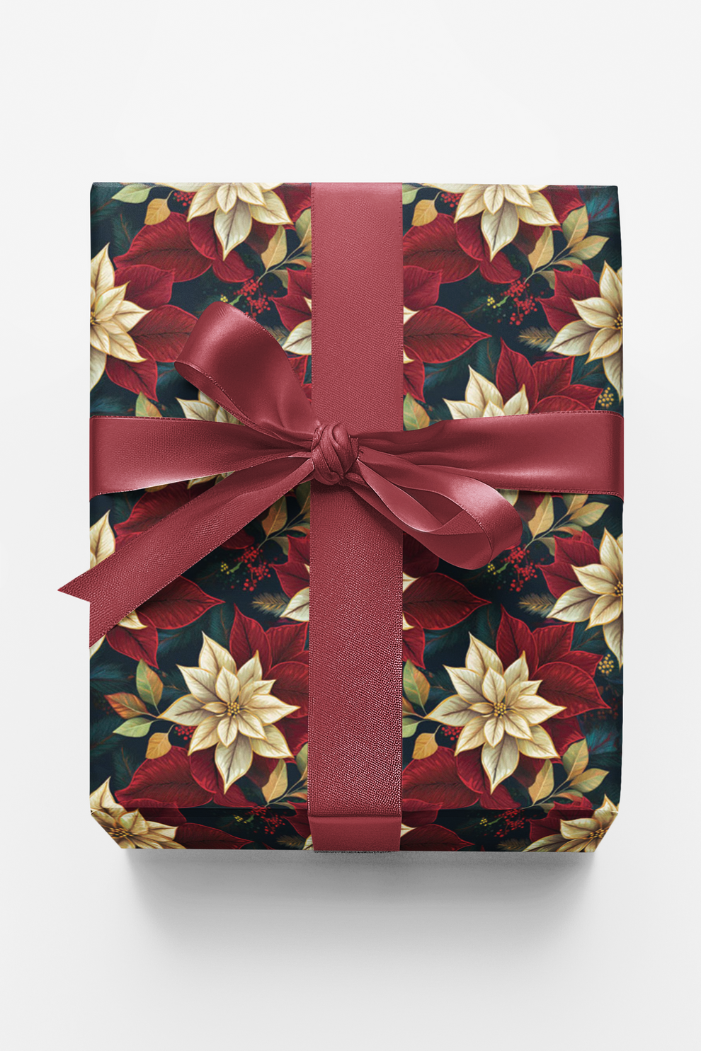 Yuletide Velvet Poinsettia Wrapping Paper – London Penny Gift Wrap