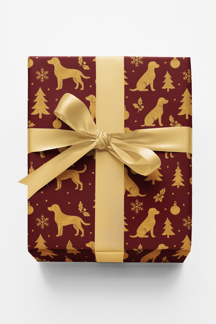 Crimson Canine Wrapping Paper – London Penny Gift Wrap